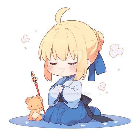Calm Chibi Saber By Wabisabiwonders On Deviantart