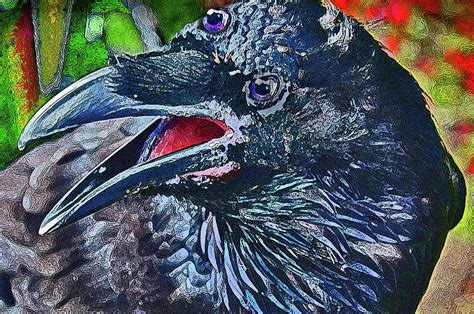 Three Eyed Raven Digital Art By Andy I Za