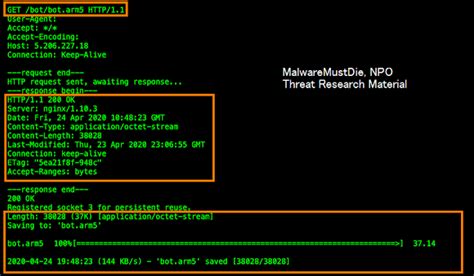 Malware Must Die Mmd 0066 2020 Linuxmirai Fbot A Re Emerged Iot Threat