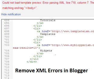 How To Fix Xml Parsing Errors In Blogger Template Blogger Templates Blog Social Media Templates