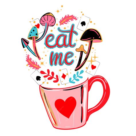 Premium Vector Tea Party Colored Illustration With Teapot Alice In