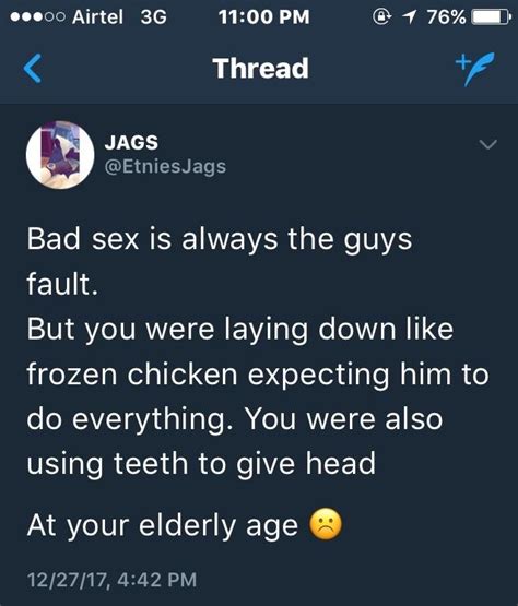 Sex Is An Exercise Don T Lay In Bed Like A Frozen Chicken R BlackPeopleTwitter
