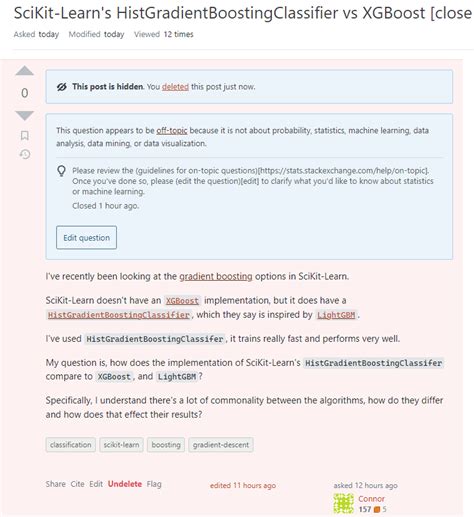 what questions are acceptable in the machine learning section of cross