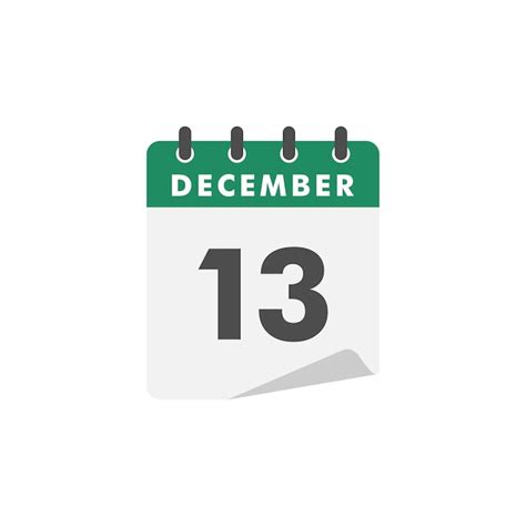 Dezember Kalendersymbol Vektorvorlage Premium Vektor