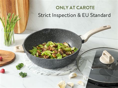 Amazon CAROTE 12 5 Inch Nonstick Deep Frying Pan With Lid 6 Qt