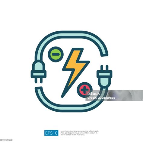 전기 에너지 전원 아이콘 번개 플러그와 케이블이 현대적인 추상 디자인에 연결 0명에 대한 스톡 벡터 아트 및 기타 이미지 0명 개념 공연 Istock