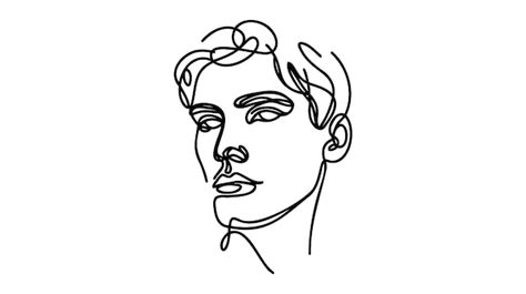 Premium Vector Continuous Line Drawing Of Man Profile Abstract Man Face Minimalistic Beauty