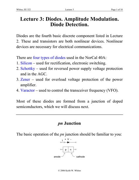 Diode Amplitude Modulation Diode Detection Pdf