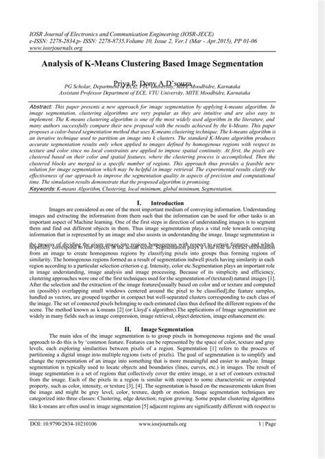 Pdf Analysis Of K Means Clustering Based Image Segmentation Dokumen