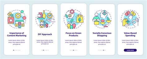 Customer Behavior Tendencies Onboarding Mobile App Screen Walkthrough