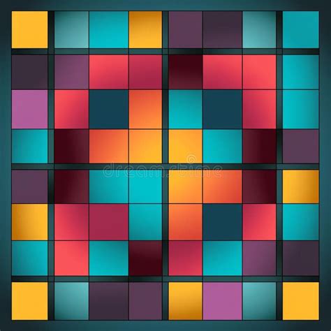 Designing A Damask Pattern With Alternating Color Grid Squares Stock
