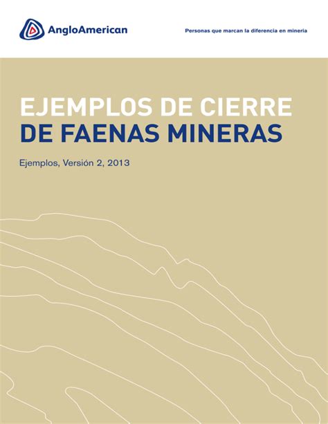 Ejemplos De Cierre De Faenas Mineras