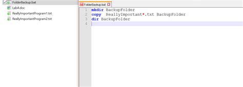 Operating Systems 1 Lab 4 DOS Batch File Creation