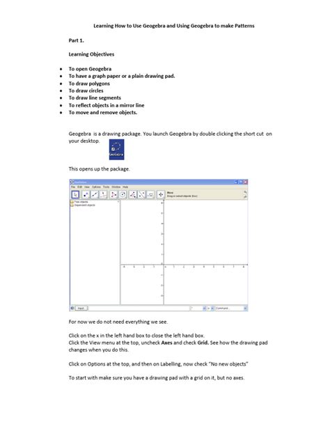 Geogebra Tutorial 2 Pdf Circle Pattern