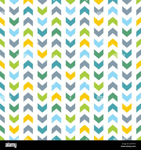 Tile Vector Pattern With Blue And Mint Green Zig Zag Print On White