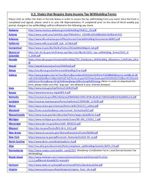 Fillable Online U S States That Require State Income Tax Withholding