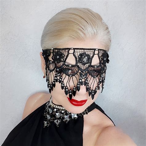 Black Lace Veil Mask Sexy Eye Mask Bachelorette Party Mask Boudoir