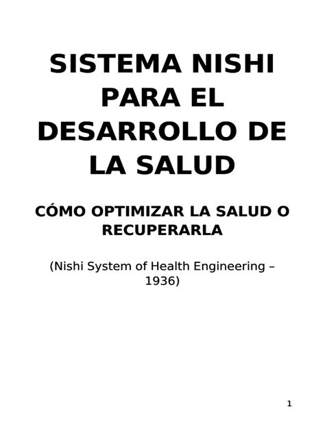 Qdoc Tips Sistema Nishi Para El Desarrollo De La Salud Como Pdf