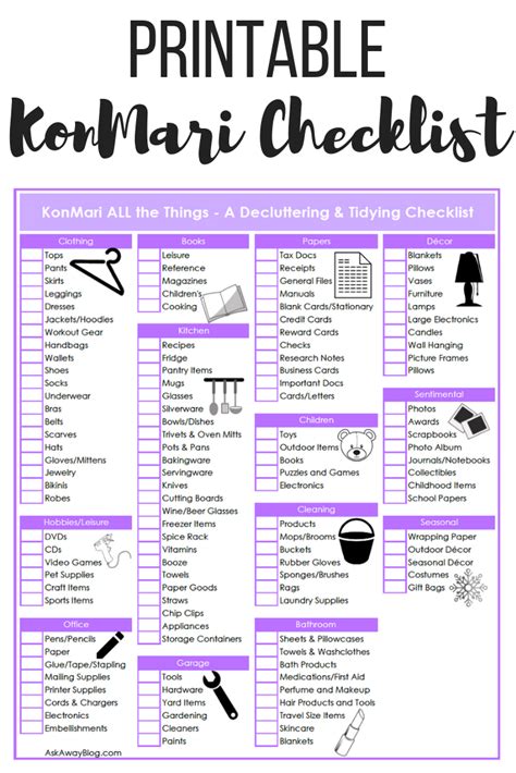 The Ultimate Free Printable Decluttering Checklist For Konmari Success
