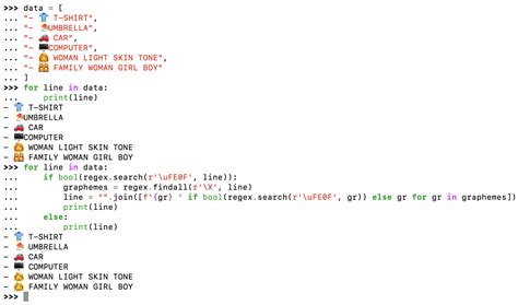 python how to mitigate some emojis consuming the whitespace character following them stack