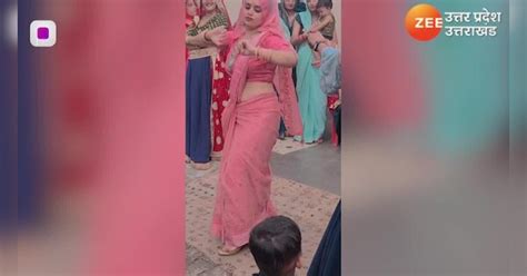 Haryanvi Bhabhi In Pink Saree Baraat Shadi Kamartod Dhnasu Shandra