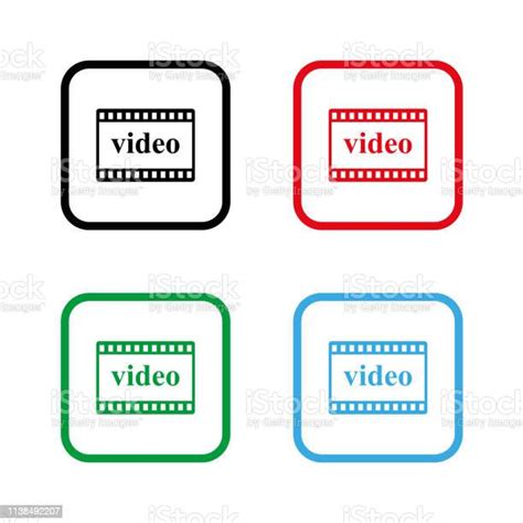 視頻彩色向量圖示向量圖形及更多器材圖片 器材 多媒體 媒體 Istock