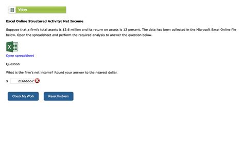 Solved Excel Online Structured Activity Net Income Suppose Chegg Com