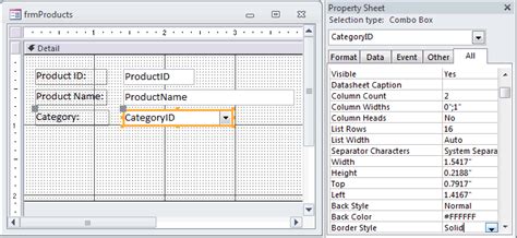 MS Access 2010 Bind Combo Box To Primary Key But Display A Description Field