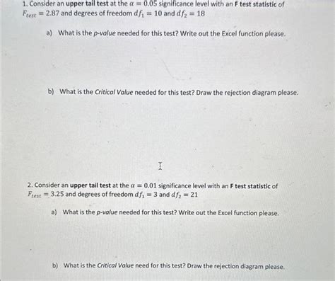 Solved 1 Consider An Upper Tail Test At The α 0 05