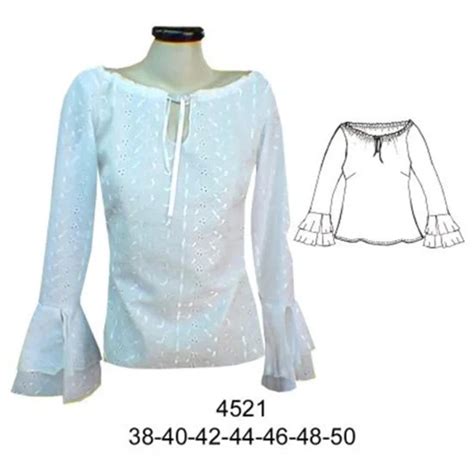 Molde 4521 Blusa Gitana Con Rocha En Mangas