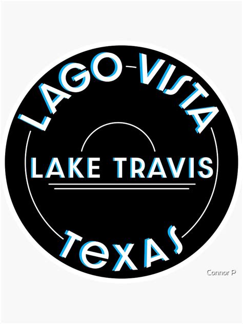 White Black BG Blue Lago Vista Lake Travis Texas Circle Emblem Logo