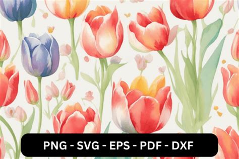 Tulip Pattern Pastel Watercolor Graphic By Schmuggo Designs · Creative