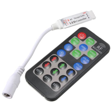 19 Key RF Wireless Remote LED Controller DC Plug To 4Pin For RGB 5050 3528 Strip Light DC 12V