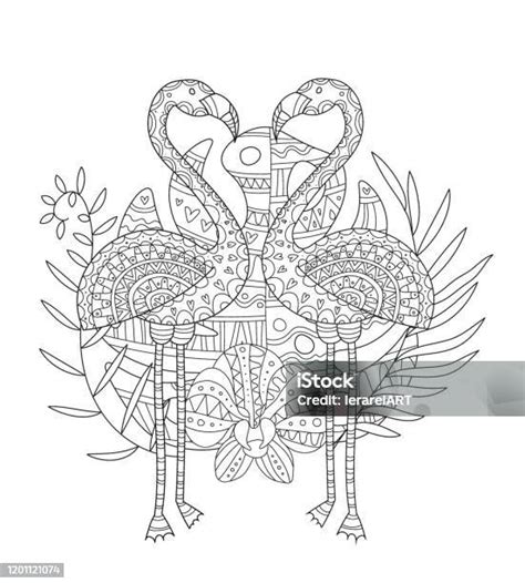 어린이와 성인을위한 손으로 그리기 색칠 공부 페이지 창의성에 대 한 작은 세부 사항으로 아름 다운 패턴 열대와 안티 스트레스 색칠 공부 책 잎 몬스터 난초 사이에 두 개의