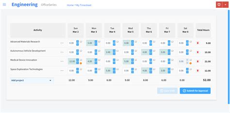 Engineering Timesheet Software