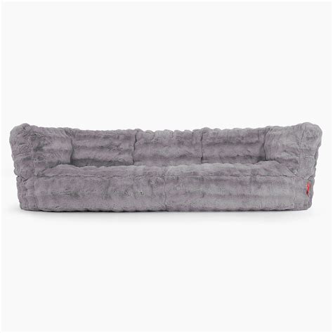 Lounge Pug 3 Sitzer Riesen Sitzsacksofa Bubble Pelz Grau Albert
