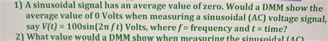 A Sinusoidal Signal Has An Average Value Of Zero