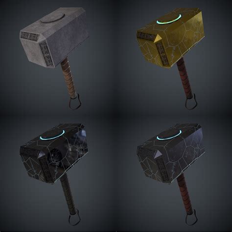 3d Model Mjolnir Thor Hammer 3d Model Marvel Comics Avengers Vr Ar