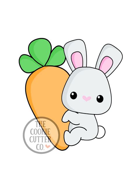Bunny Holding Carrot Cookie Cutter The Cookie Cutter Co