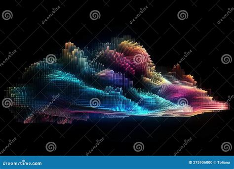 The Power Of Cloud Computing Abstract Data Visualization Cloud Stock Illustration