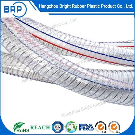 중국 맞춤형 압출 플라스틱 튜브 Pvc 스틸 와이어 호스 제조 업체 공급 업체 공장 중국산 밝은 고무 플라스틱