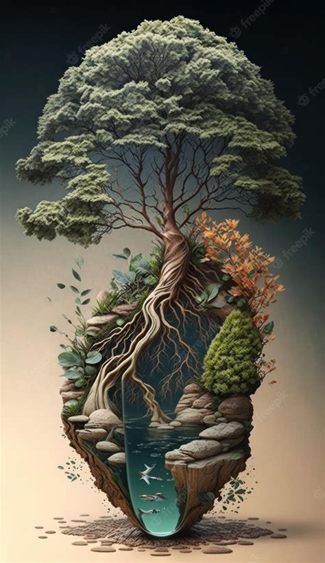 Premium Photo Rising Above Resilience Concept With A Tree