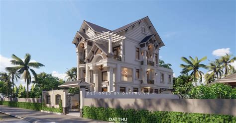 Biệt Thự 3 Tầng Phong Cách Tân Cổ Điển Mái Thái Da2302 Autodesk