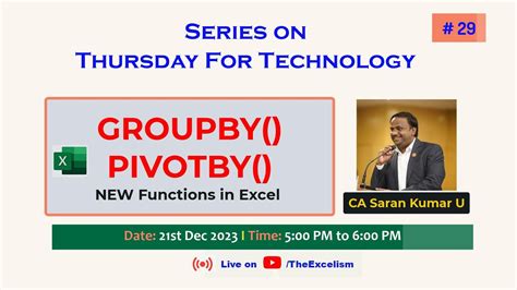 Groupby And Pivotby New Functions In Excel Thursday For