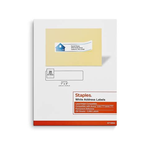 Etiquetas De Dirección Staples Láserinyección De Tinta 1 X 4