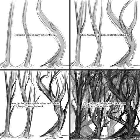 Realistic Tree Drawings In Steps With Photoshop Tree Drawing Realistic Drawings Tree Trunk