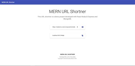 Github Lahirudanushkaurlshortnermern This Url Shortner Is A Demo