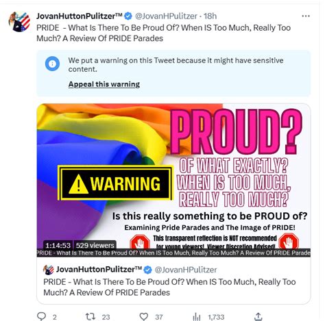Jovanhuttonpulitzer On Twitter Get This We Covered Content On Twitter Which Depicted Pride