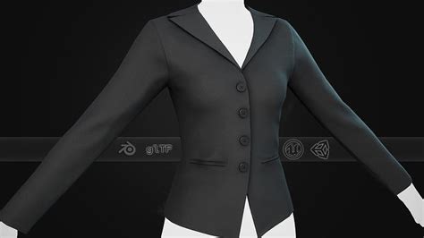 3d Model Black Woman Blazer Vr Ar Low Poly Cgtrader