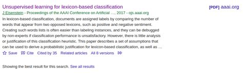 Unsupervised Learning For Lexicon Based Classiﬁcation Aaai 17 By